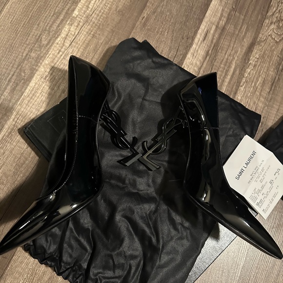 Shoes | Ysl Pointy All Black High Heels | Poshmark